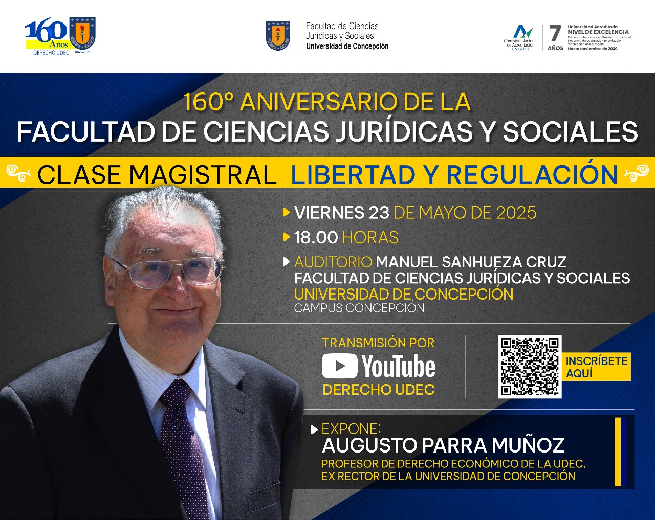 Clase Magistral “Libertad y Regulación” marca la conmemoración de los 160 años de la Facultad de ...